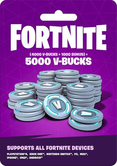 Fortnite 5000 V-Bucks Card Global Digital Voucher Code Instant Delivery ...