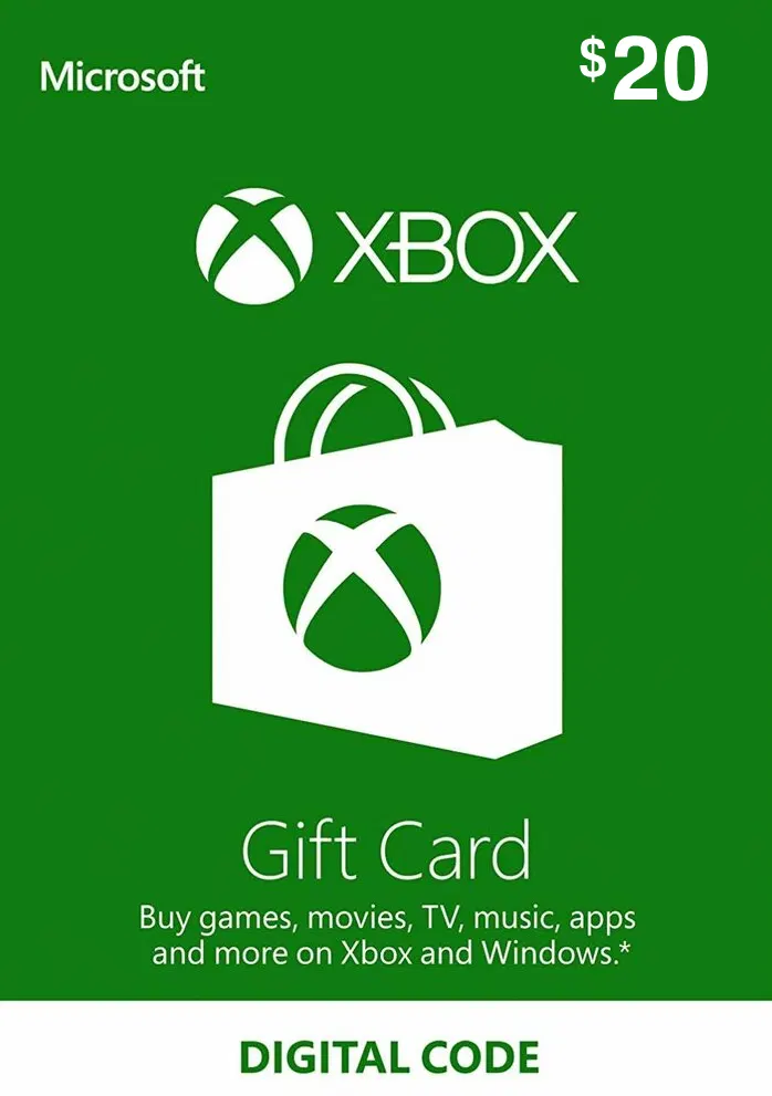$20 USD Xbox Store USA Gift Card/Wallet Digital Voucher Code (Instant ...