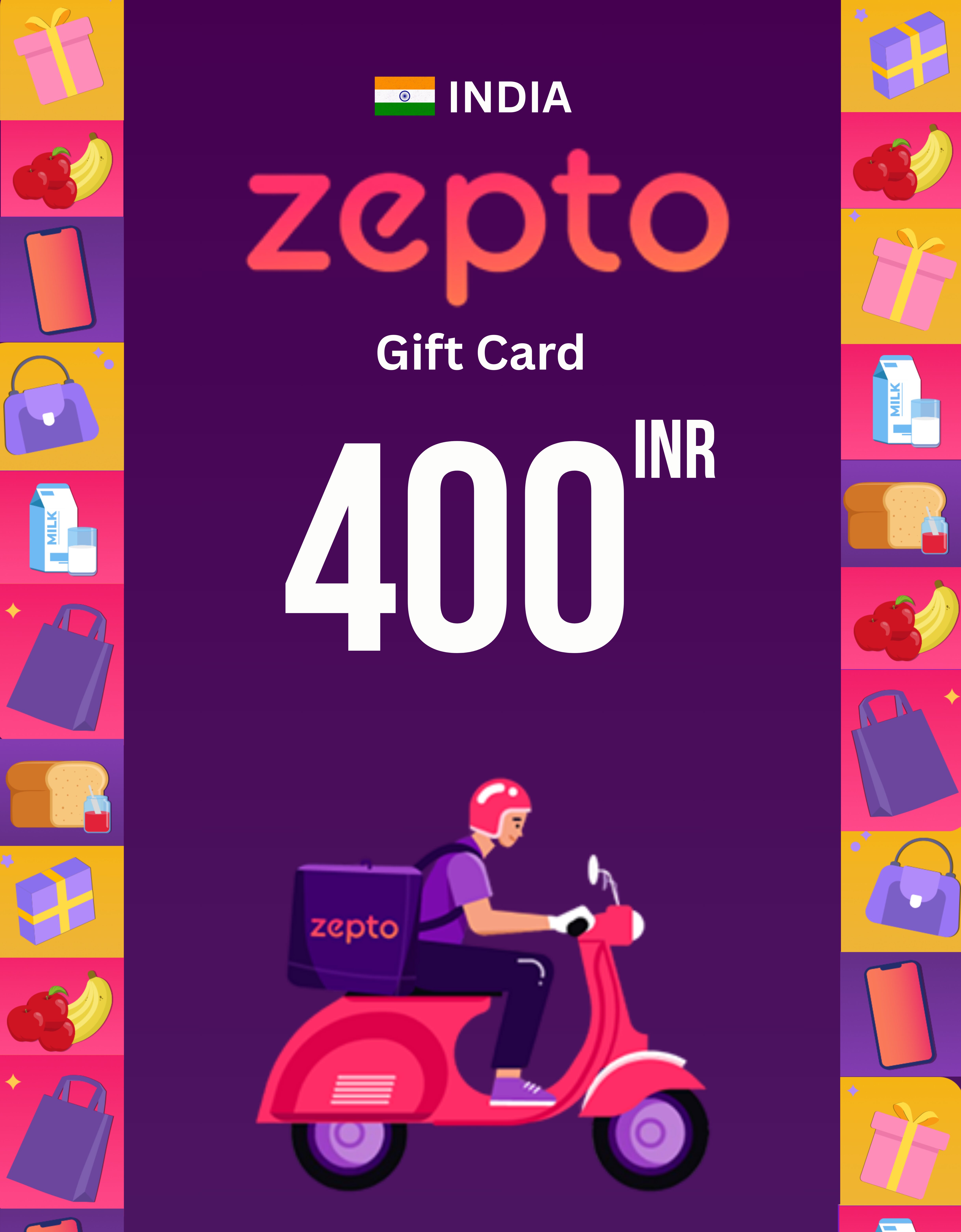 Zepto India E-Gift Card 400 INR Digital Voucher Code with Instant ...